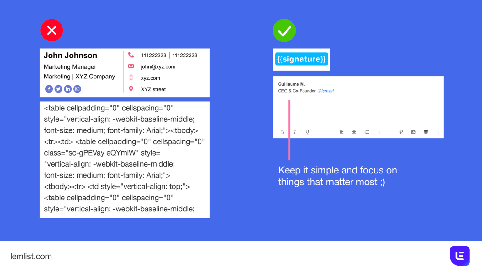 Set up your email signature - lemlist academy