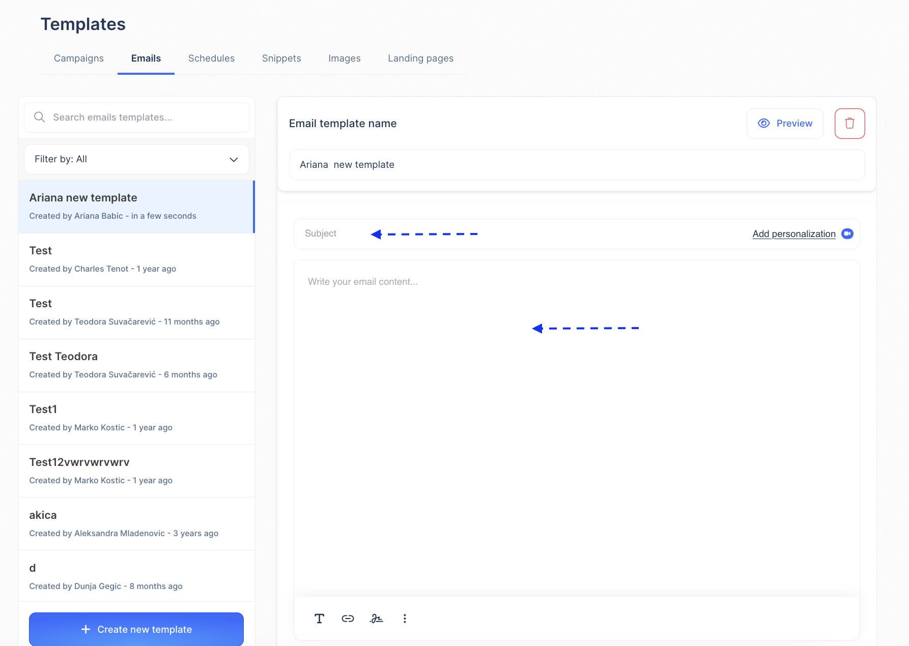 Create email templates for your team - lemlist academy